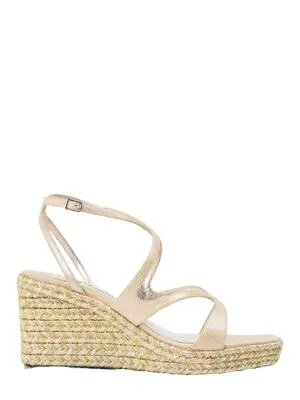 JIMMY CHOO Ayla 85 Wedge Sandals - Nude