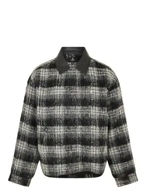 REPRESENT Zippered Plaid Shirt Jacket - Black