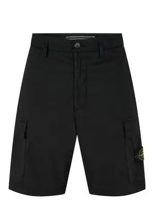 Stone Island Tela Cargo Shorts - Black