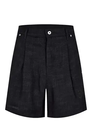 Off-White Pleated Straight-leg Shorts - Black