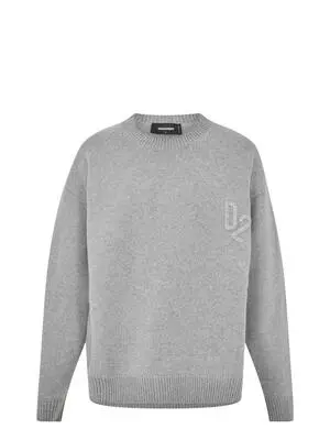 Dsquared2 Grey Logo Detail Crewneck Sweater - Gray