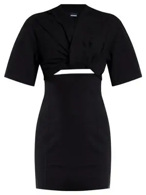 Jacquemus Jacquemus Twisted T-Shirt Mini Dress Black