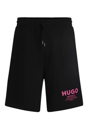 Hugo Boss Logo Detail Drawstring Shorts - Black