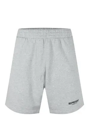 REPRESENT Mid-rise Shorts With Embroidered Logo - Gray