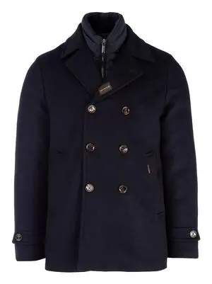 MOORER Double-breasted Lapel Jacket - Black