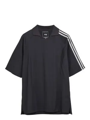Y3 3-stripe Polo Shirt - Black