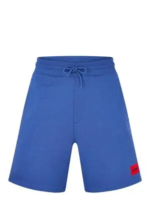 Hugo Boss Embroidered Cotton Blend Jogger Shorts - Blue