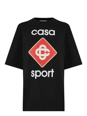 Casablanca Logo Crew Neck T-shirt - Black