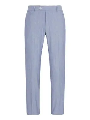 Hugo Boss Tailored Logo Print Suit Trousers - Blue