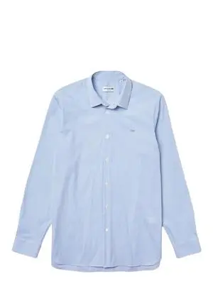 Lacoste Slim Fit Striped Stretch Poplin Shirt - Light Blue