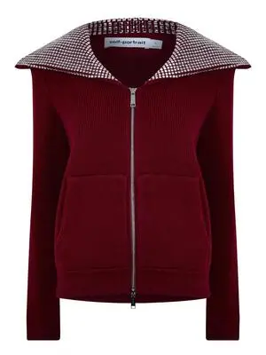 SELF-PORTRAIT Diamante Knitted Jumper - Red