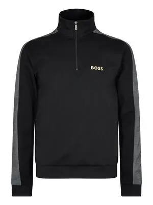 Hugo Boss Stand Collar Long-sleeve Coat - Black