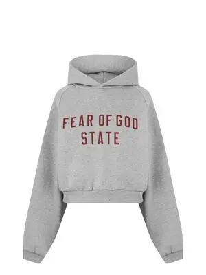 FEAR OF GOD Fear Of God Essentials Logo Cropped Hoodie