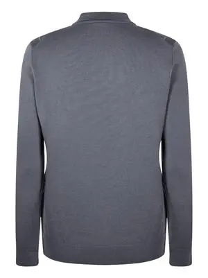 Hugo Boss Solid Color Minimalist Knit Sweater - Gray