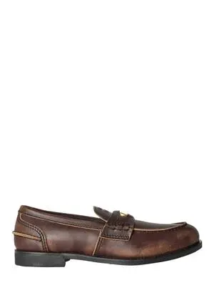 MIU MIU Miu Miu Leather Penny Loafers With Metal Ornament