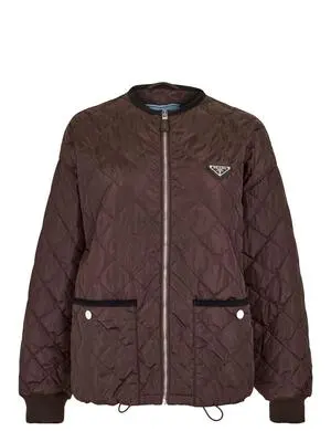 Prada Quilted Cropped Jacket - Brown