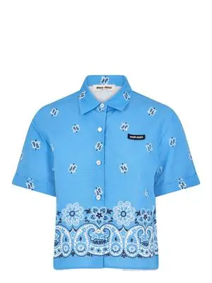 MIU MIU Miu Miu Short Sleeve Printed Shirt