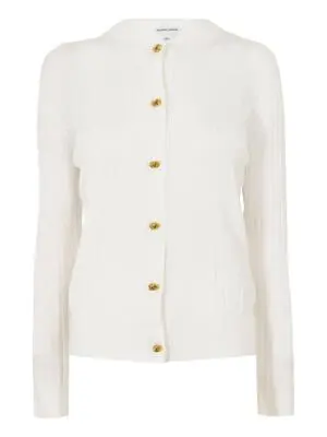 Bottega Veneta Wool Cardigan With Golden Buttons - White