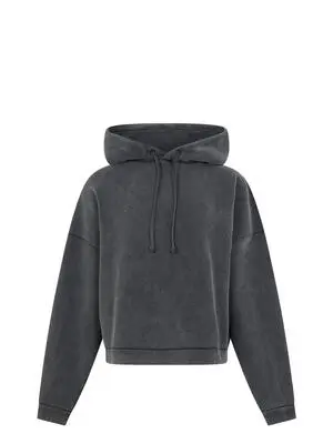 ACNE STUDIOS Charcoal Cropped Hoodie