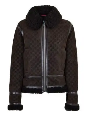 Gucci Logo Zip Leather Jacket - Black
