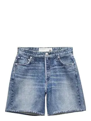 Rag & Bone Denim Shorts With Belt Loops - Blue