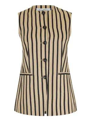 Max Mara Striped Suit Vest - Nude