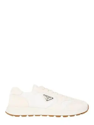 Prada Suede And Nylon Low-top Sneakers - White