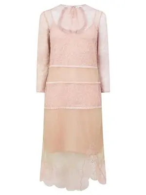 Fendi Lace Trimmed Dress - Pink