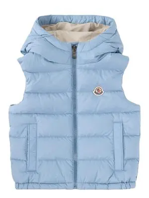 Moncler Quilted Logo Patch Vest - Blue