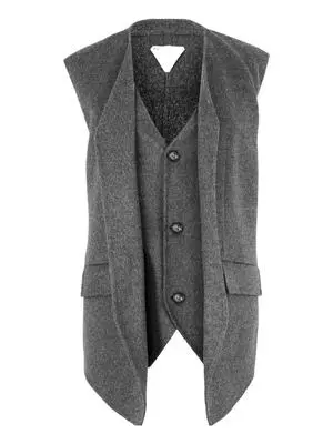 Bottega Veneta Double Face Wool Gilet - Black