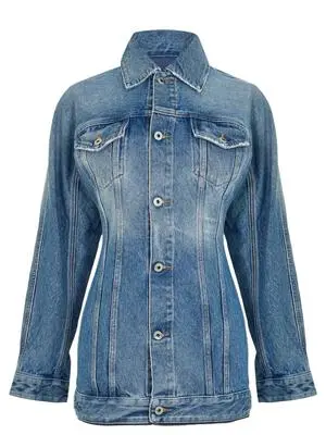 Off-White Denim Zip-up Mini Dress - Blue