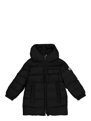Moncler Logo Patch Down Parka Jacket - Black