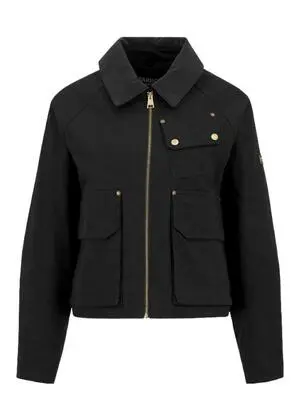 Barbour Long-sleeved Casual Jacket With Zip Closure - Black