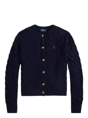 Polo Ralph Lauren Navy Cable Knit Cardigan - No