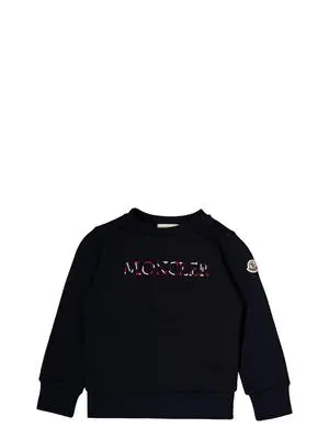 Moncler Embroidered Logo Crewneck Sweatshirt - Black