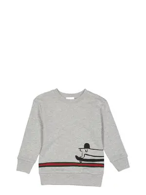 Gucci Printed Crew Neck Sweatshirt - Gray