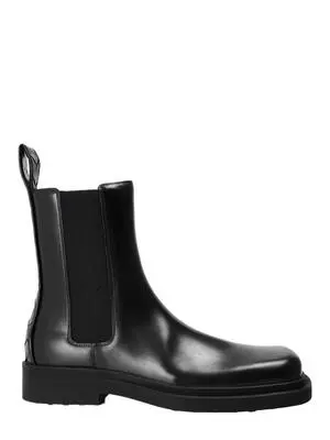 Bottega Veneta Square Toe Chelsea Boots With Braided Heel - Black