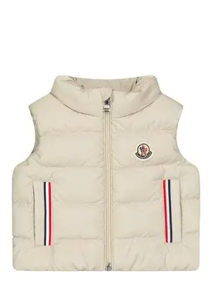 Moncler Logo Patch Quilted Vest - Nude