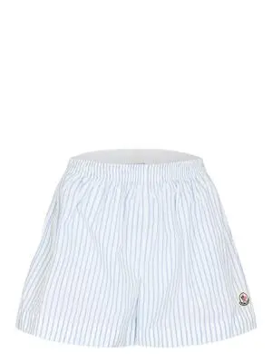 Moncler Striped Logo Patch Shorts - White