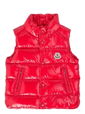 Moncler Logo Patch Puffer Vest - Red