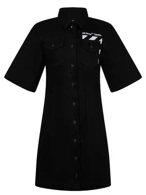 Off-White Shirt Dress - Black