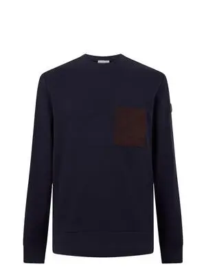 Moncler Crew Neck Long Sleeve Sweatshirt - Black