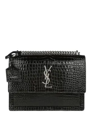 Saint Laurent Sunset Monogram Shoulder Bag - Black