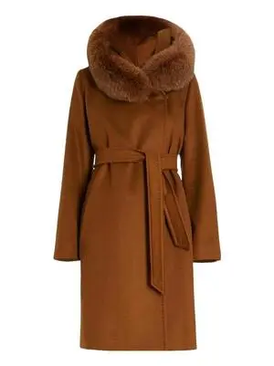 MAX MARA Max Mara Logo Coat With Removable Fur Collar