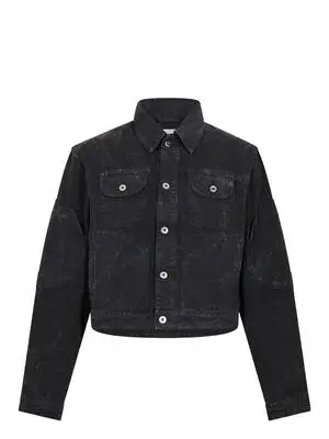Off-White Cropped Denim Jacket - Black