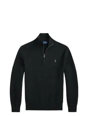 Polo Ralph Lauren Polo Ralph Lauren Quarter Zip Cotton Sweatshirt Black