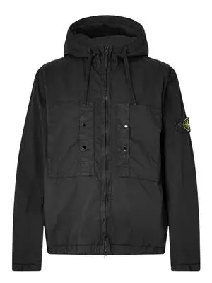 Stone Island Supima Cotton Twill Hooded Jacket - Black