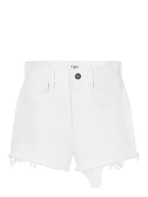 CHLOÉ Logo-stamped Denim Shorts