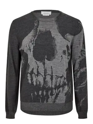 Alexander McQueen Crew Neck Long Sleeve Sweater - Black