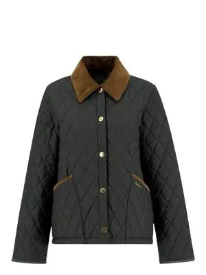 Barbour Quilted Jacket With Long Sleeves And Branded Pocket - Black